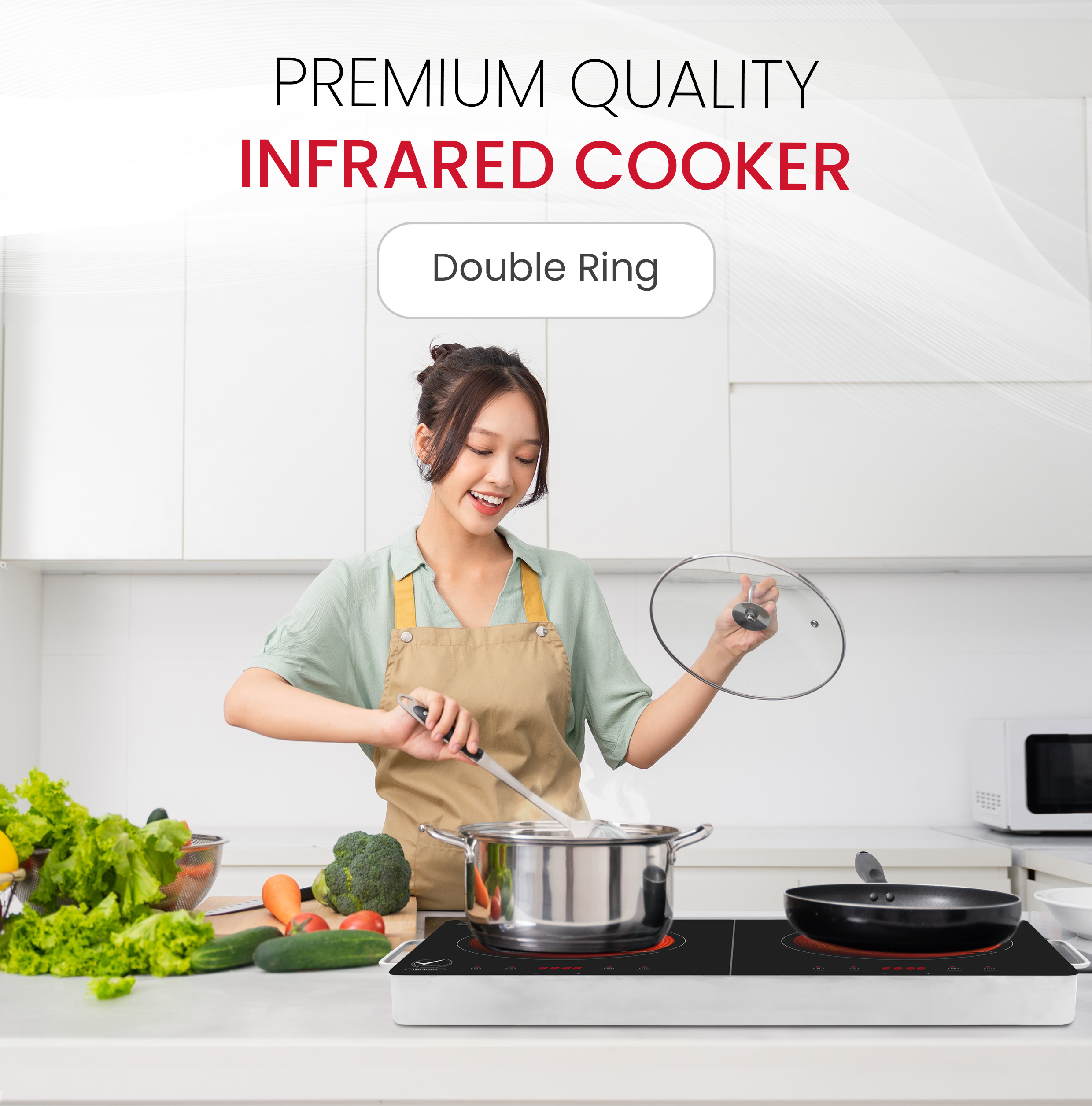 Nobel Infrared Cooker: LED Digital Display Crystal Glass Surface with ...